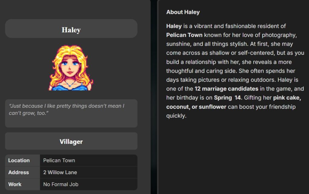 Haley in Stardew Valley – Story, Relationships, and Gifts